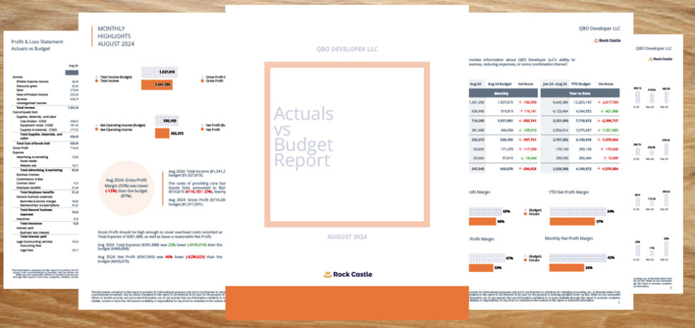 Actual vs Budget Report Template - Reach Reporting